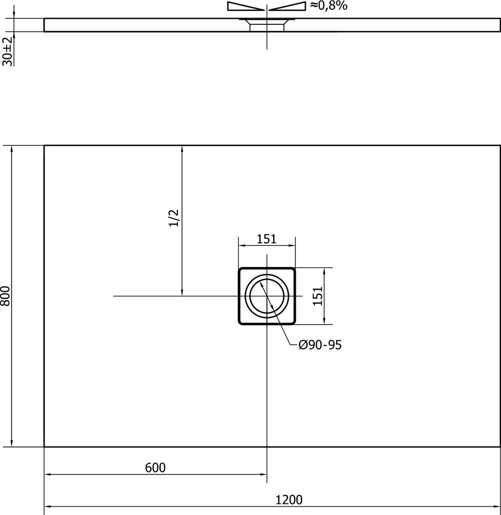 Polysan Flexia sprchová vanička 120 x 80 cm s možností úpravy rozměru litý mamor hnědá matná 77922.71