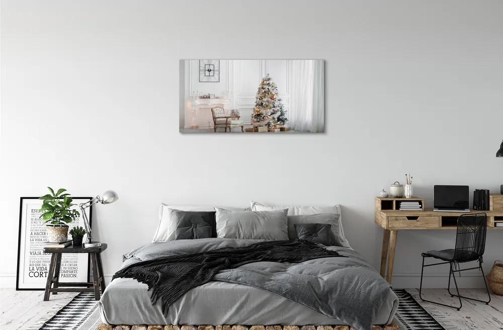 Obrazy na plátně Vánoční ozdoby 140x70 cm