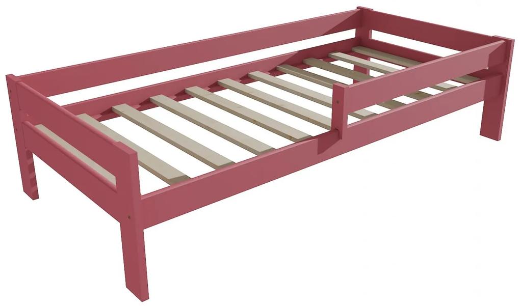 Dětská postel se zábranou VMK006C KIDS (Barva dřeva: barva růžová, Rozměr: 80 x 160 cm)