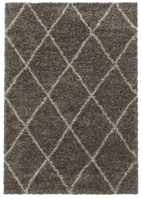 Vopi | Kusový koberec Alvor shaggy 3401 taupe - 80 x 150 cm