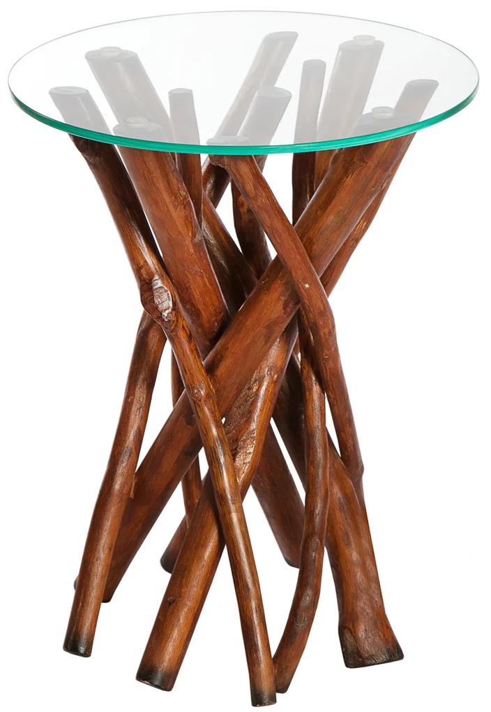 Demsa home Odkládací stolek Crosswood, 40 cm, hnědý