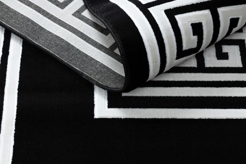 Dywany Łuszczów, Kusový koberec Gloss 6776 85 greek black/ivory, 120x170, černobílá, chodba / předsíň