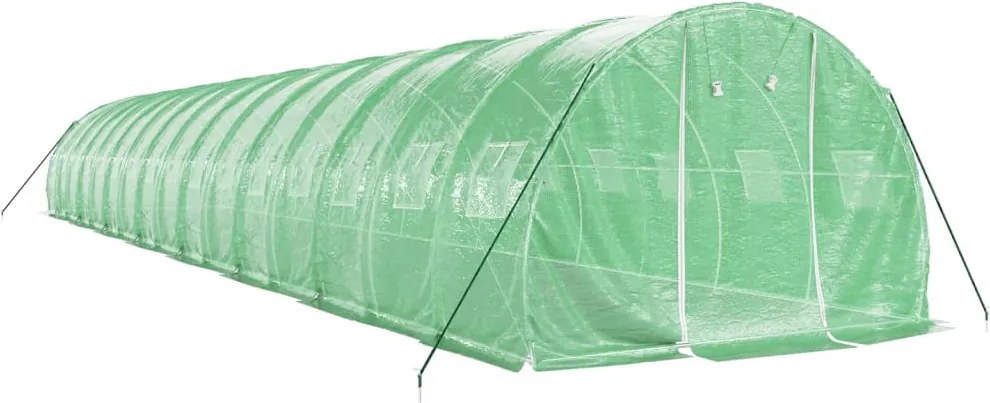 Skleník s ocelovým rámem zelený 48 m² 16 x 3 x 2 m 3188045