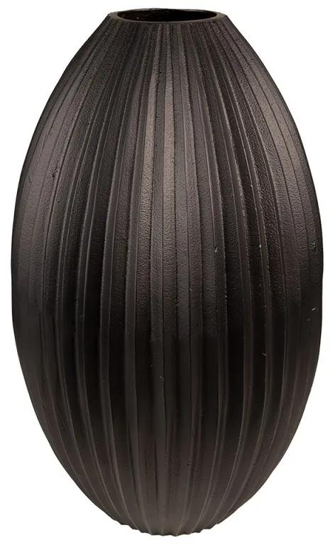 Černá kovová váza Roeli – 24x39 cm