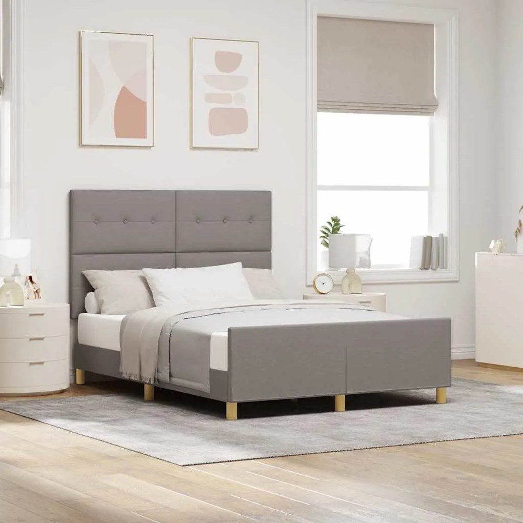 Rám postele s čelo Taupe 160 x 200 cm textil 3344743