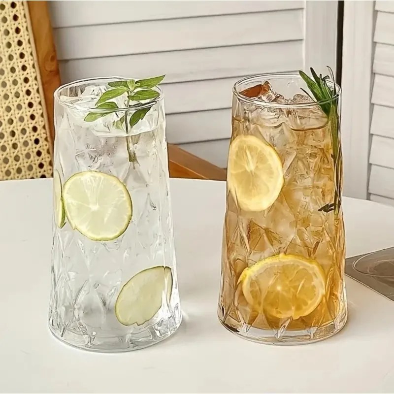 Flamenco Mystique Sada 3 vysokých vlnitých sklenic 475 ml ze silného skla SZK184ZESTAW3 na pití vody a nápojů