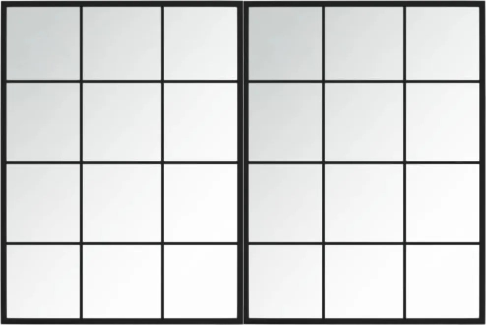 Nástěnná zrcadla 2 ks černá 80 x 60 cm kov 3189032