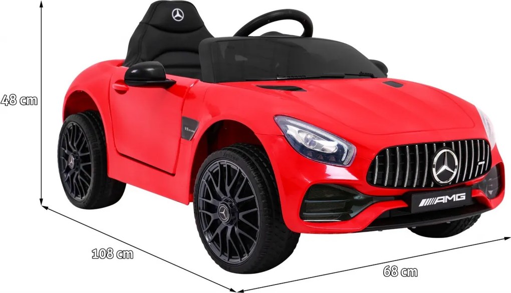 Ramiz Mercedes Benz GT autíčko na baterie pro děti červené + dálkové ovládání + plynulý start + MP3, LED