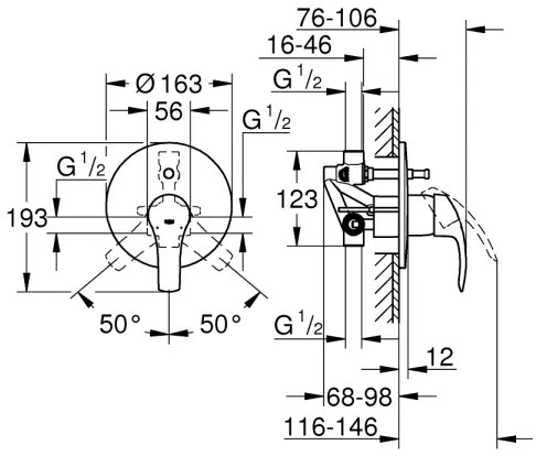 GROHE 33305002 - Vanová baterie DN 15 lesklý chrom