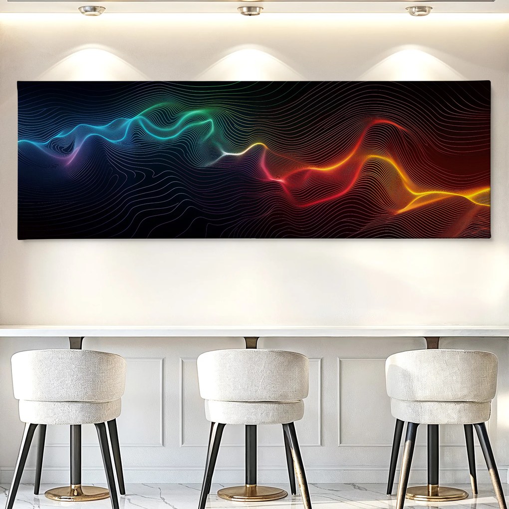 Obraz na plátně - Světelné vršky FeelHappy.cz Velikost obrazu (šířka x výška): 120 x 40 cm