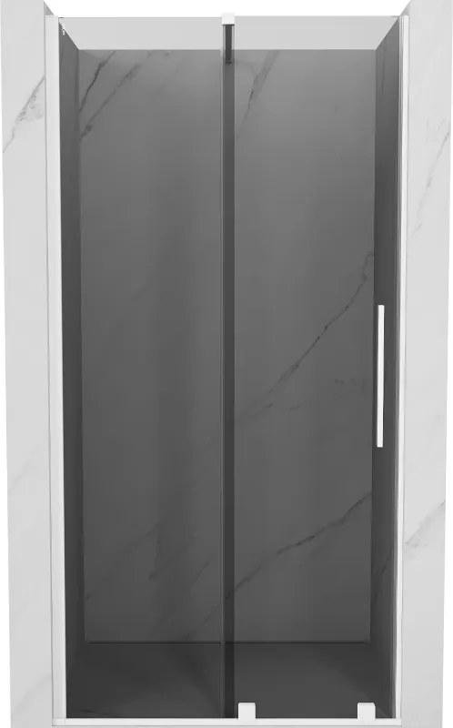 Mexen Velar, posuvné sprchové dveře do otvoru 100 cm, 8mm šedé sklo, bílá matná, 871-100-000-41-20