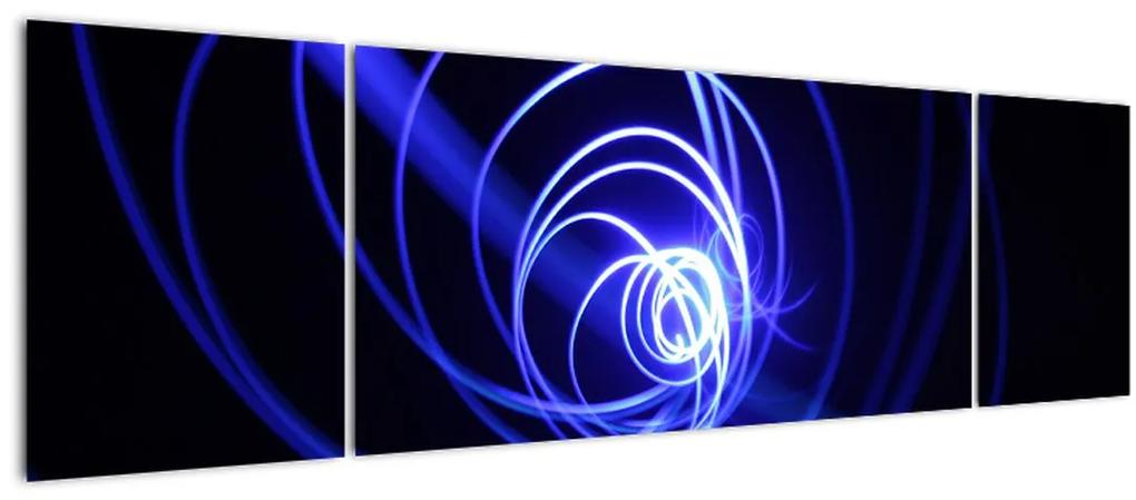 Obraz modrých spirál (170x50 cm)