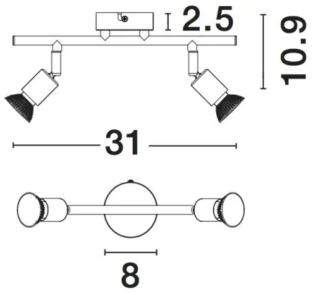 Moderní bodové svítidlo Base 31 Nikl