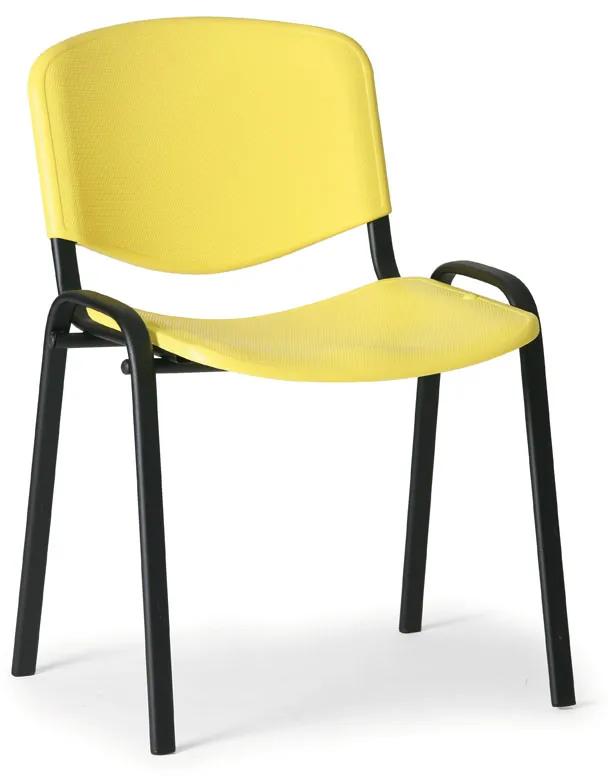 Plastová židle ISO - černé nohy, žlutá