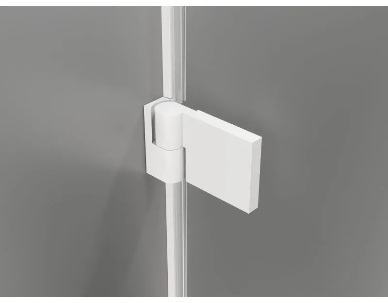 Mexen Lunar-B, výklopný sprchový kout levý 70 x 70 cm, 8mm čiré sklo, bílý profil, 832-070-070-20-00-L