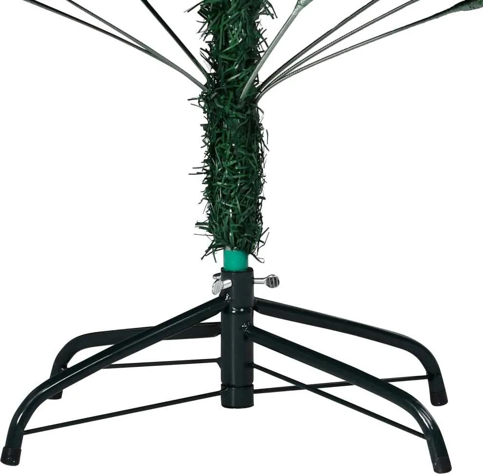 vidaXL Umělý vánoční stromek s LED a sadou koulí bílý 150 cm PVC [3077621] Barva: Zeleno-šedý