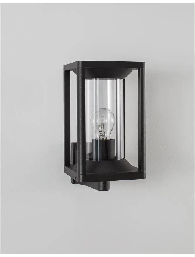 Nova Luce Venkovní nástěnné svítidlo LOEVE antracitový hliník a čirý akryl E27 1x12W IP65