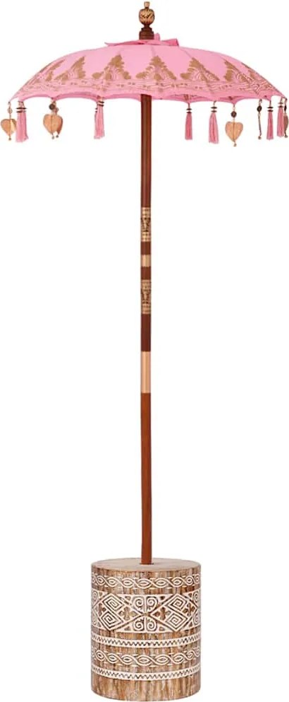Balijský deštník se základnou Růžová 95 x 95 x 260 cm 3356917