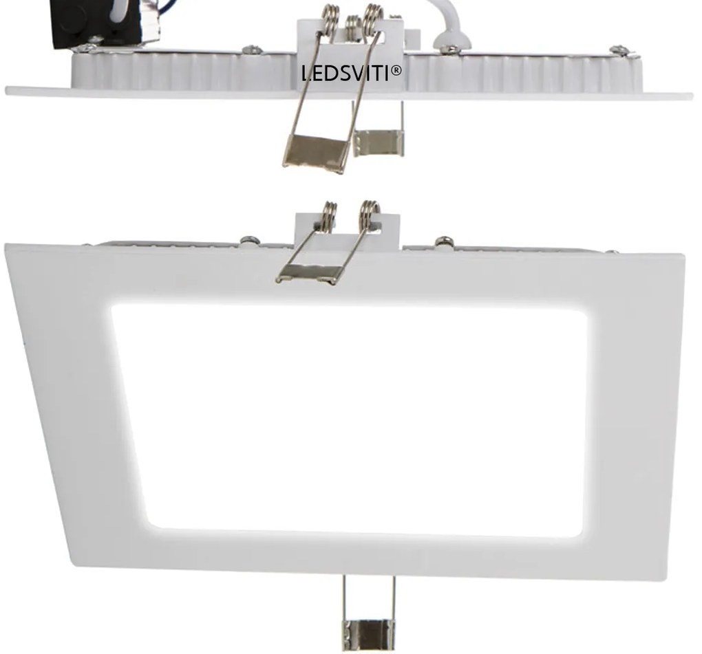 LEDSVITI Koupelnové zápustné světlo 120x120mm 6W denní-bílá