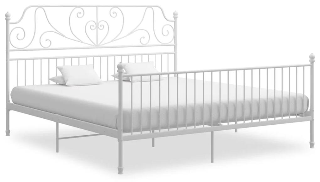 324860 vidaXL Rám postele bílý kov a překližky 200 x 200 cm