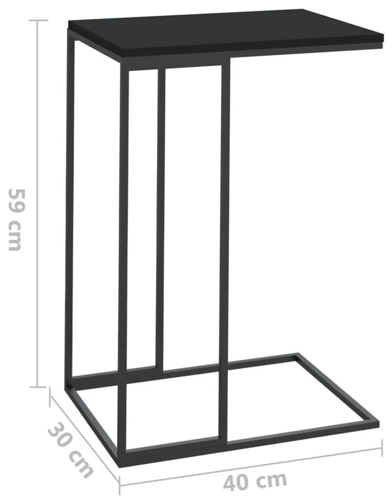 Odkládací stolek černý 40 x 30 x 59 cm kompozitní dřevo - Default Title