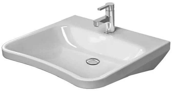 Duravit DuraStyle - Umyvadlo Med, 65x57 cm, s 1 otvorem pro baterii, s WonderGliss, alpská bílá 23306500001