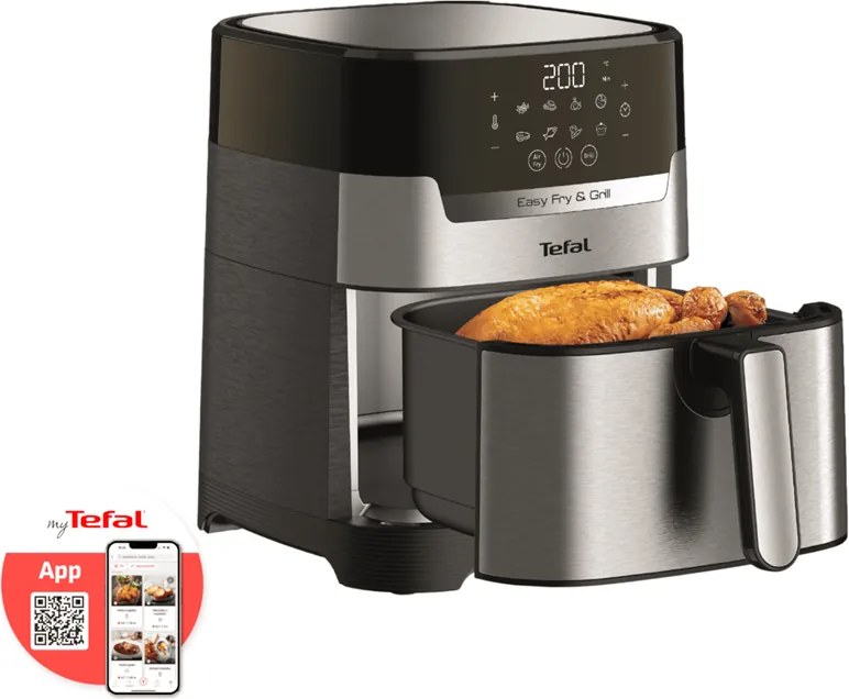 Horkovzdušná fritéza Tefal Easy Fry & Grill 2v1 Digital EY505D15 Nerezová/Černá