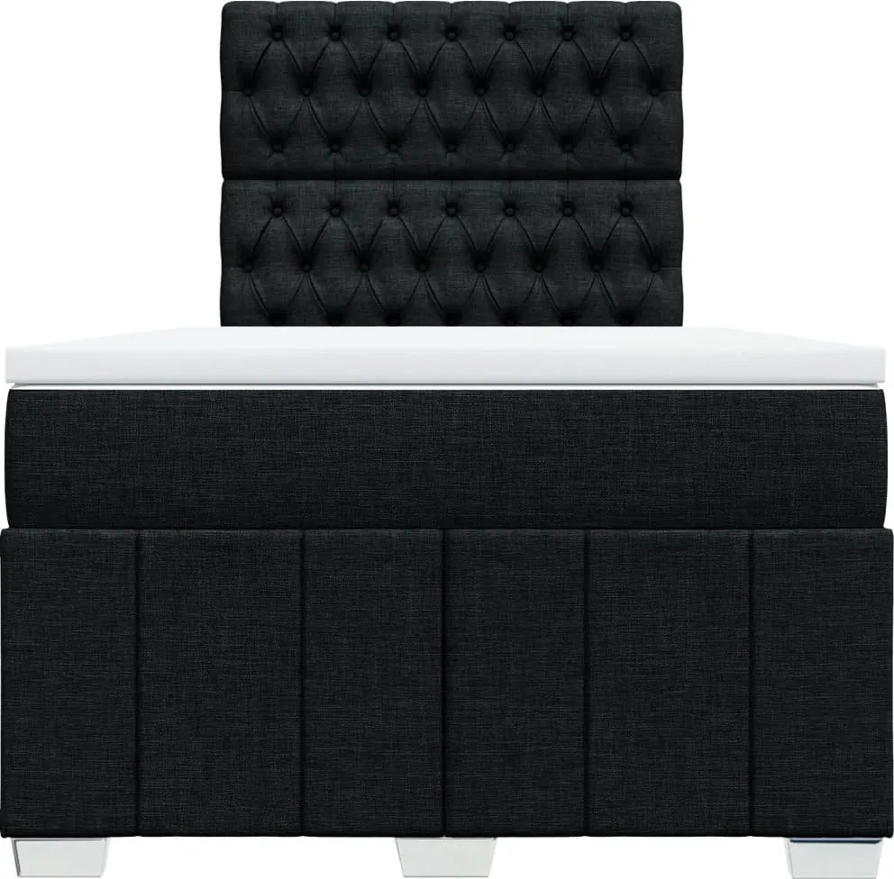 Box spring postel s matrací černá 120x200 cm textil 3293944
