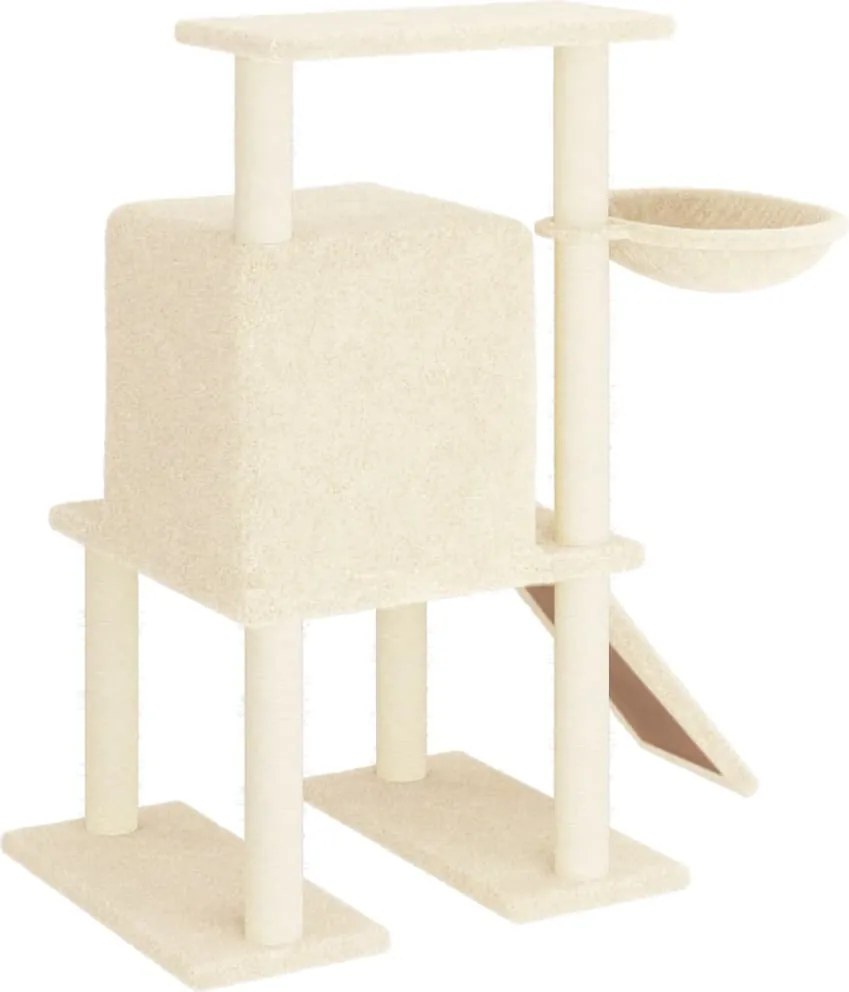 Škrabadlo pro kočky se sisalovými sloupky krémové 96,5 cm 172076