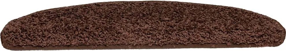 Schodové rohože 15 ks 65 x 21 x 4 cm hnědé, půlkulaté, velké 133903