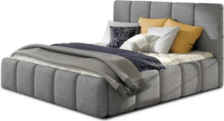 Designová čalouněná postel MIRA, 200x160, šedá (sawana 21/pouze rám postele/beg_11_co_1.6)