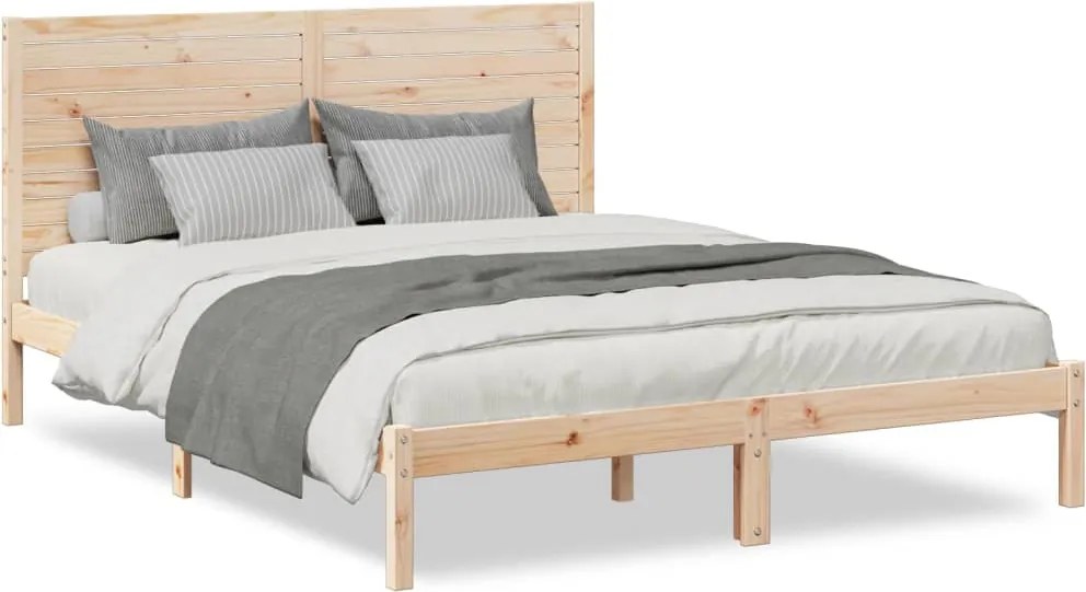 Prodloužený rám postele bez matrace 160 x 220 cm masivní dřevo 3309315