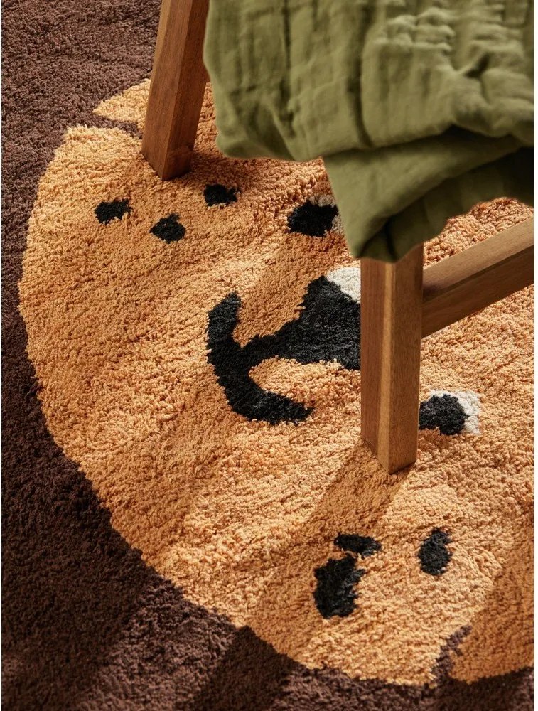 Oranžový/hnědý pratelný/ručně tkaný bavlněný dětský koberec 112x120 cm Snuggle Lea – Hanse Home