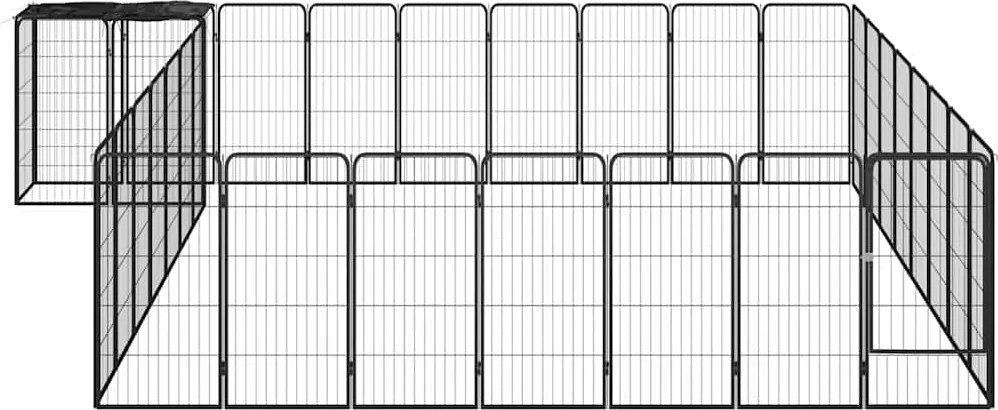 34panelová ohrádka pro psy černá 50 x 100 cm práškovaná ocel 3115954
