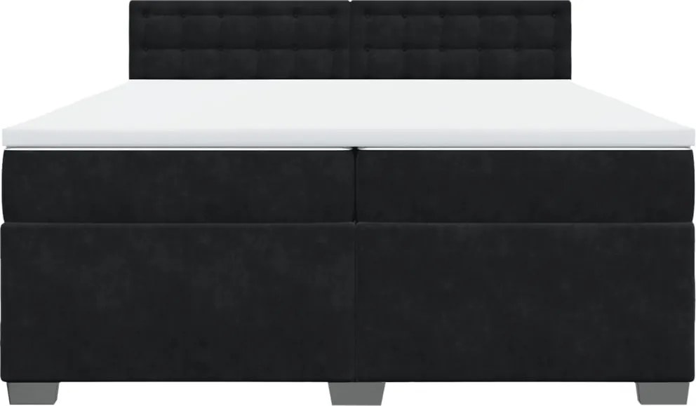 Box spring postel s matrací černá 200x200 cm samet 3286416