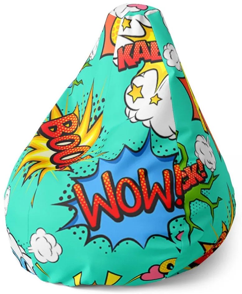 Sedací vak Pear komiks, barevná