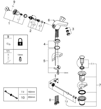 GROHE 21390001 - Umyvadlová baterie COSTA L DN 15 lesklý chrom
