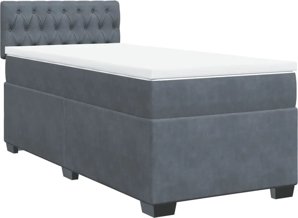 Box spring postel s matrací tmavě šedá Single samet 3288772