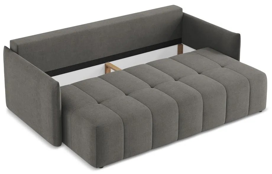 Tmavě šedá rozkládací/s úložným prostorem pohovka 225 cm Moku – Makamii