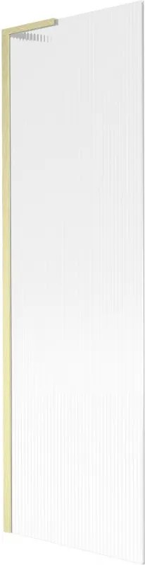Mexen Next L, 1-křídlová vanová zástěna 60 x 150 cm, 6mm sklo s žebrovým vzorem, zlatý matný profil, 895-060-000-03-09-55
