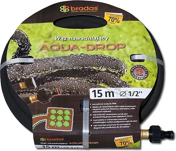 BRADAS Zahradní zavlažovací hadice AQUA DROP 1/2" - 15m