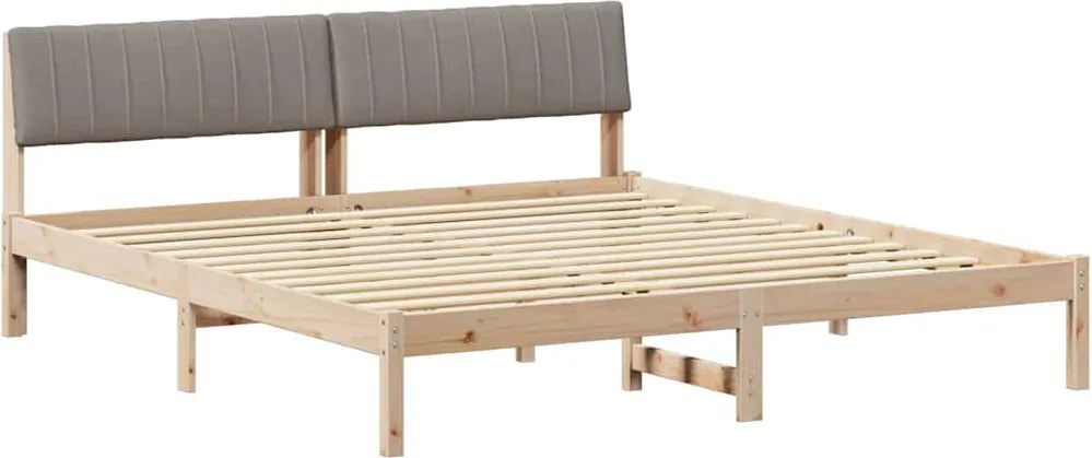 Rám postele Hnědá a taupe 180 x 200 cm Masivní borovicové dřevo 3394356