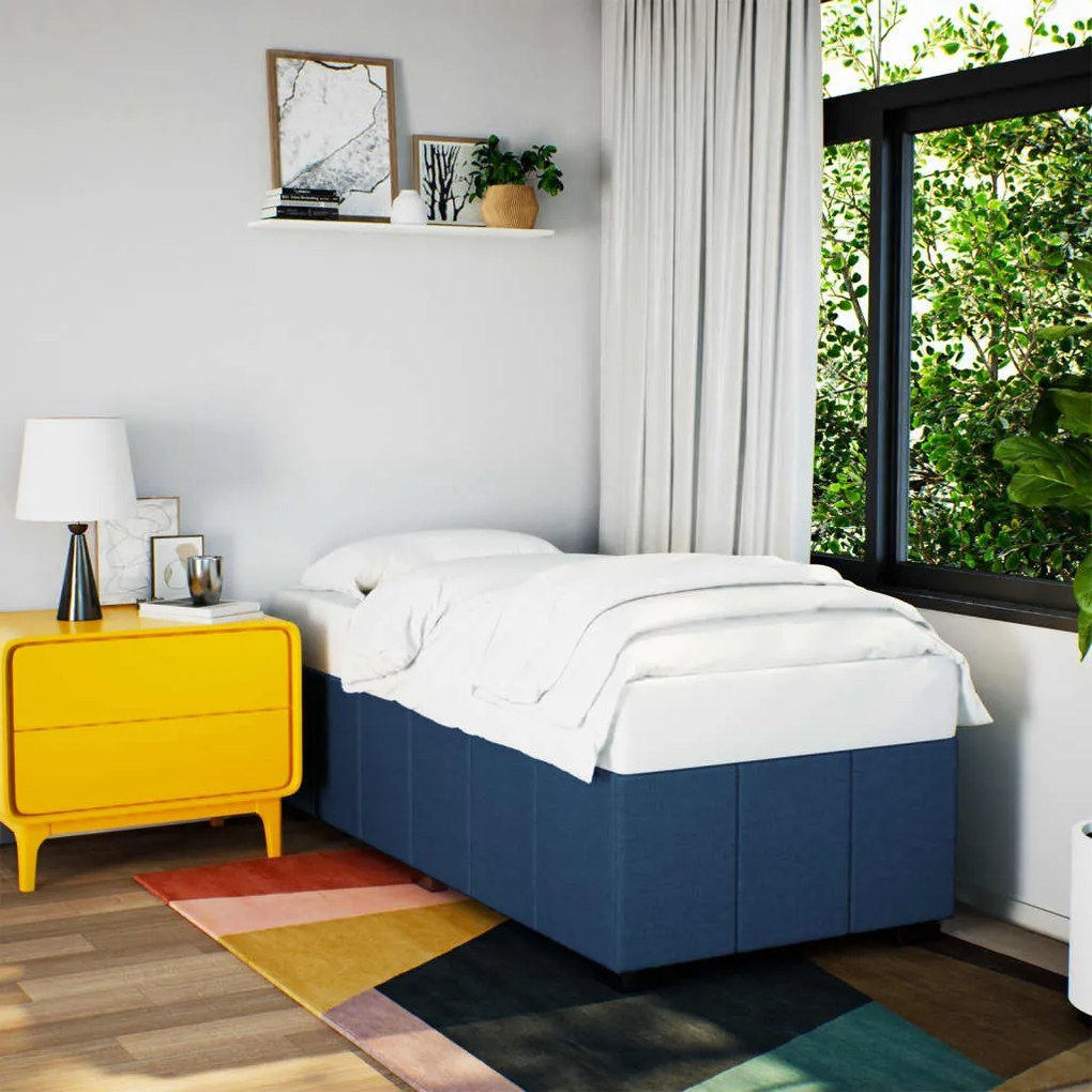 Rám postele bez matrací modrá 90x200 cm textil 3284810