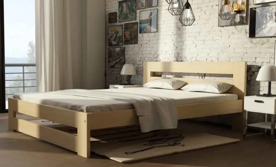 Casarredo - Komfort nábytek Masivní postel IRBIS 160x200, výběr moření | barva: dol moření bílá