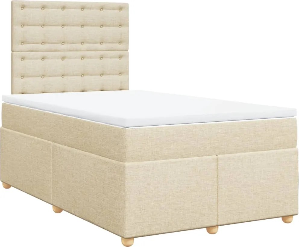 Box spring postel s matrací krémová 120x200 cm textil 3291266
