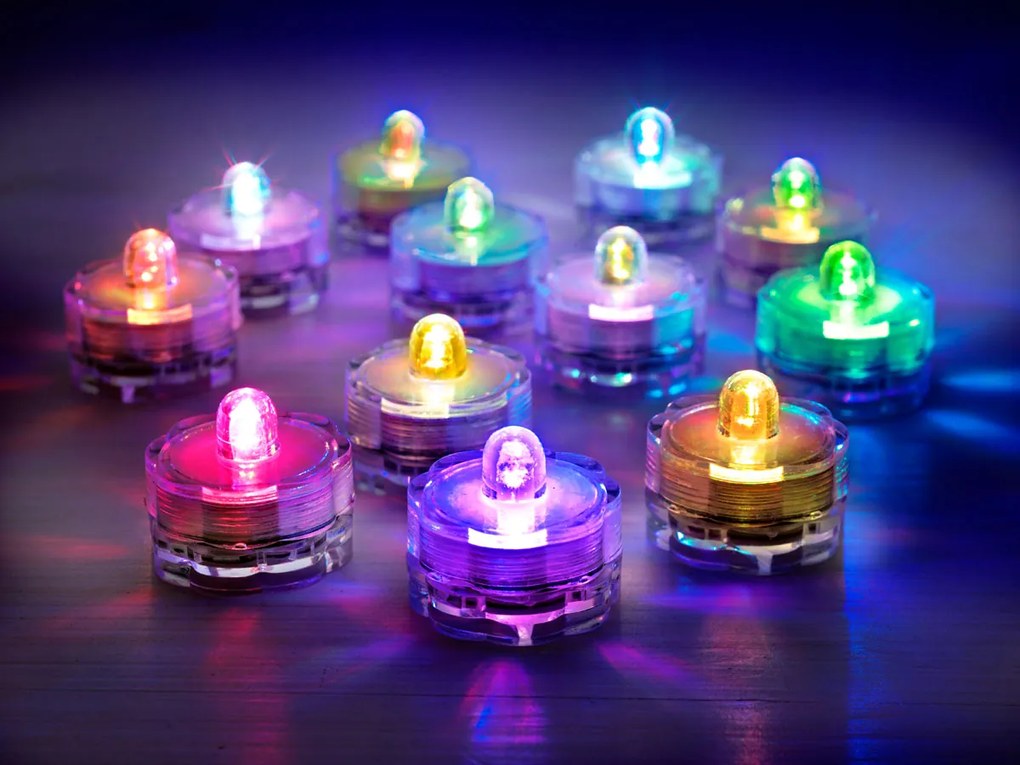 LED čajové svíčky Colorky, 12 kusů