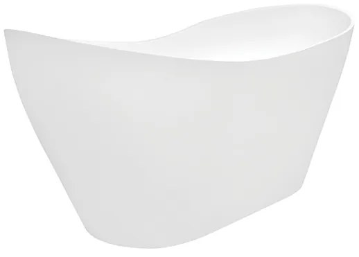 Besco Volně stojící vana z litého mramoru Viya 160x70 (170x71) Barva: Bílá, Rozměry (cm): 168x71,5, Typ a barva výpustě: Click-Clack s horním čištěním, černá