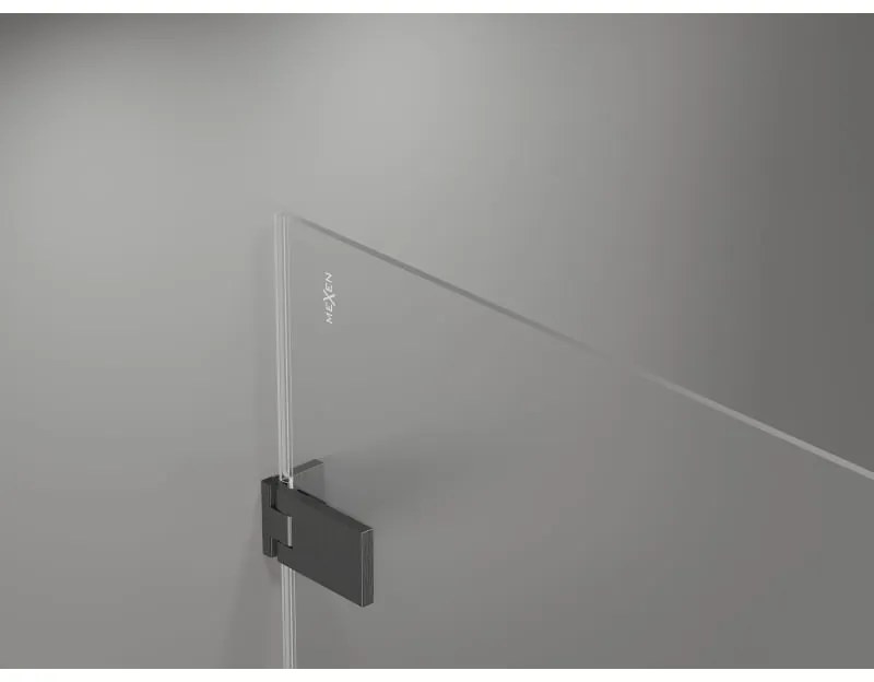 Mexen Lunar-F L, skládací sprchový kout pravý 70 x 70 cm, 8mm čiré sklo, profil grafit broušený, 836L-070-070-66-00-P