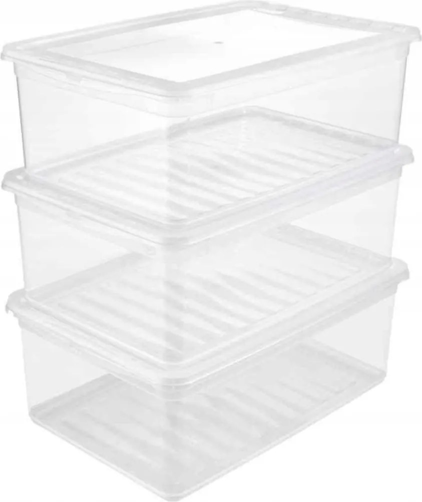 Keeeper Úložný box s víkem (má 2 funkce) BEA Clearbox 43L, 59 x 39 x 27 cm