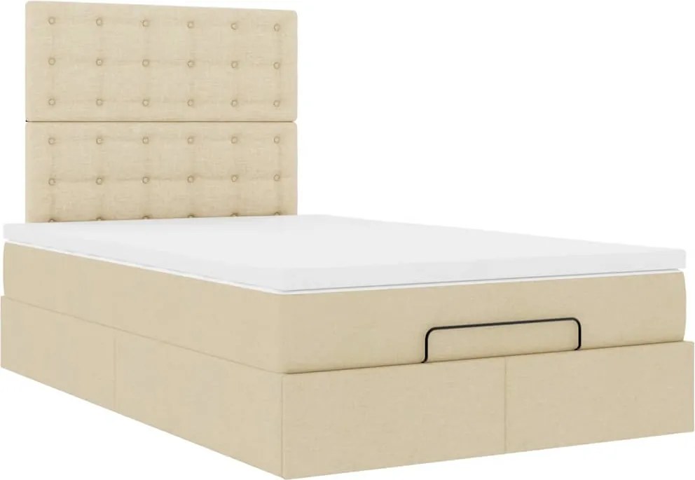 Osmanský rám postele s matrací krémová 120x190cm textil 3314160